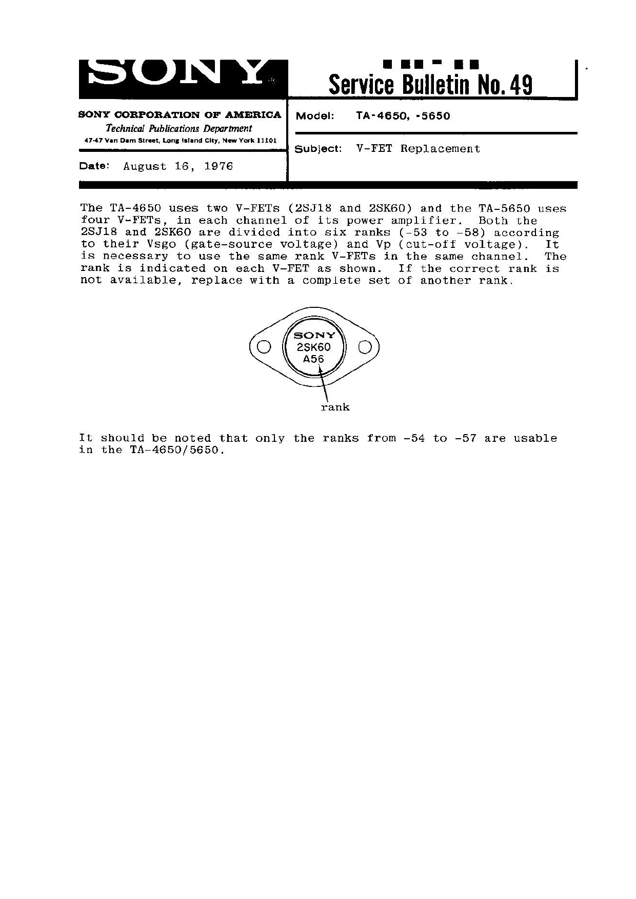 2SK60 Datasheet PDF - Sony Semiconductor