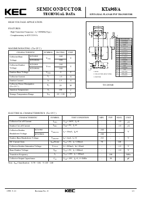 A968A Datasheet PDF - KEC