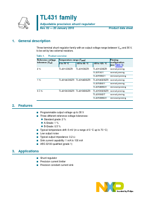 TL431 Datasheet PDF - Philips Electronics