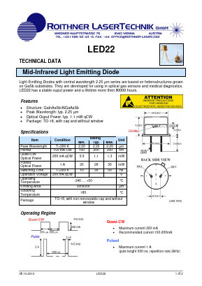 LED22 Datasheet PDF - Roithner LaserTechnik GmbH